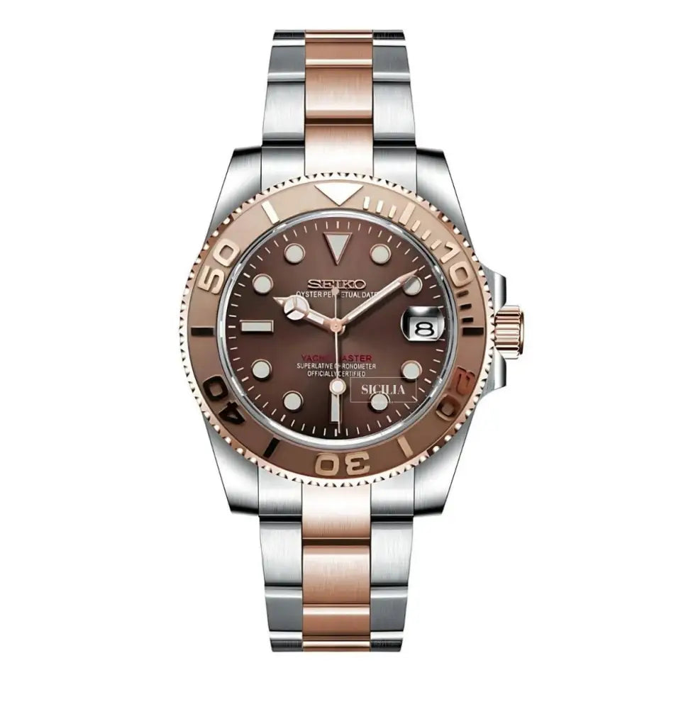 Sicilia Watch Mods - Seiko Mod "Rose Gold" Yacht Master